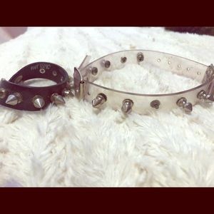 Hot Topic | Jewelry | Punk Rock Spike Collar And Bracelet Set | Poshmark